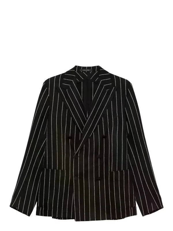 Tagliatore Striped Blazer - Black