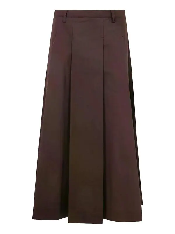 Seventy Pleat-detail A-line Skirt - Brown