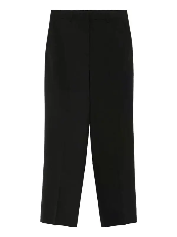 Theory High-waisted Straight Leg Trousers - Black