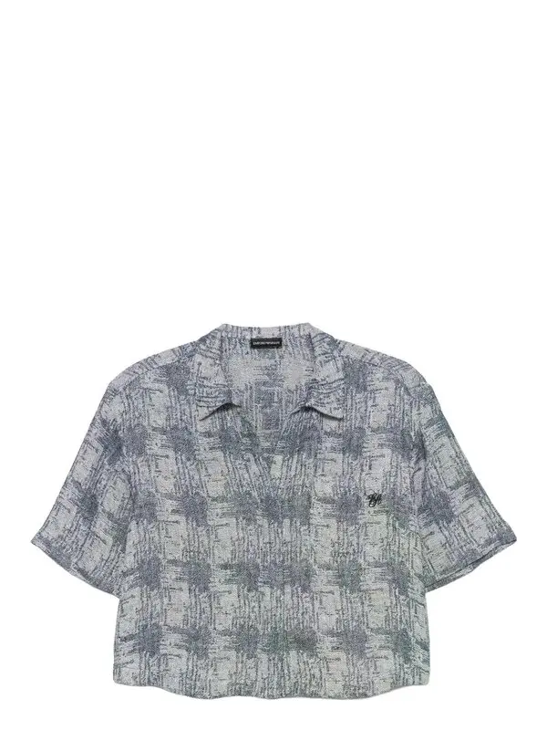 Emporio Armani Patterned Jacquard Shirt - White