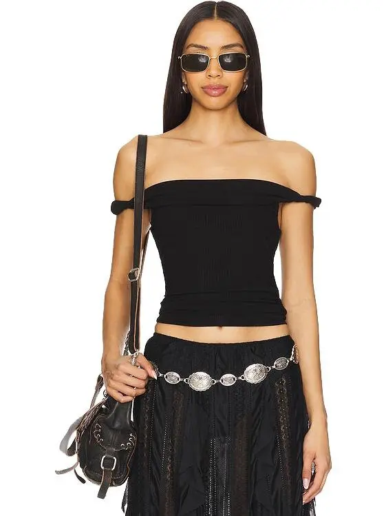 Superdown Analiza Off The Shoulder Top - Black