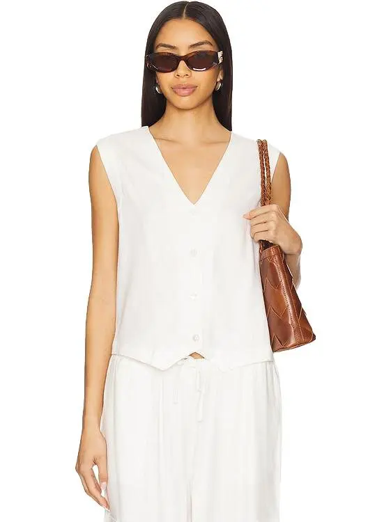 Beach Riot Darcy Vest - White Linen