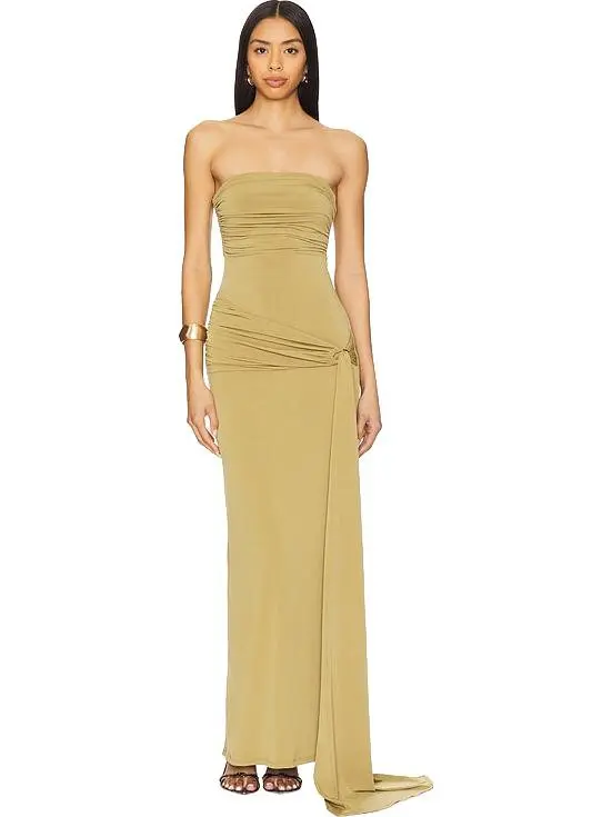 LOVERS AND FRIENDS Adley Gown - Moss Green