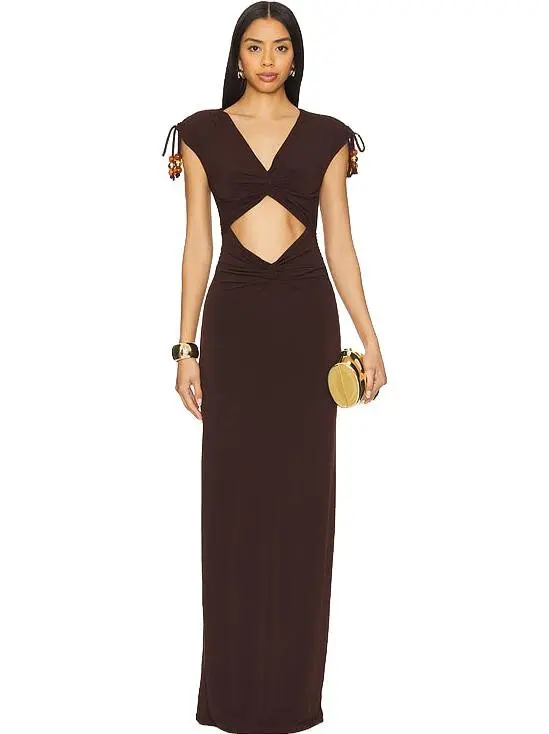 LOVERS AND FRIENDS Mia Gown - Chocolate Brown