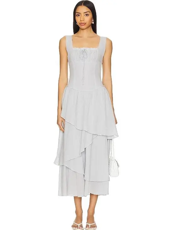 Free People In My Dreams Midi Dress - Pearl Blue