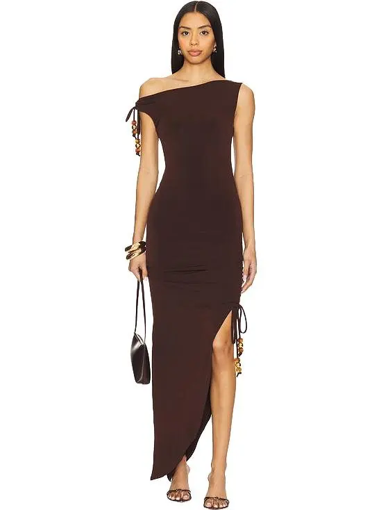 LOVERS AND FRIENDS Gabrielle Midi Dress - Chocolate Brown