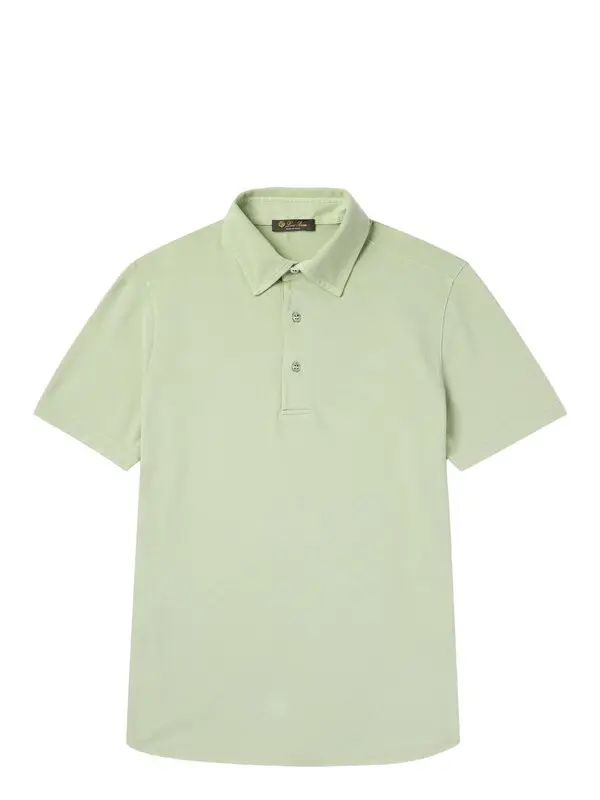 Loro Piana Cotton-piqué Polo Shirt - Green
