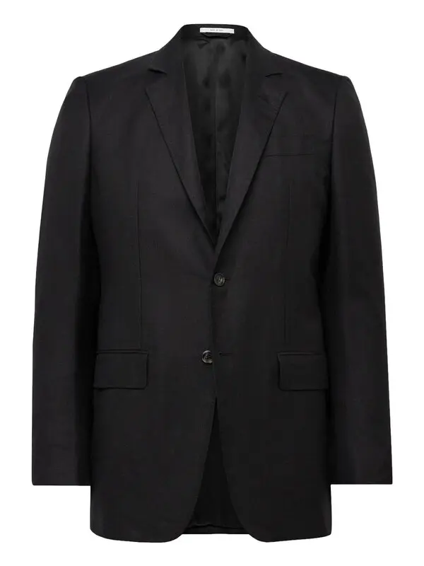 Gabriela Hearst Irving Slim-fit Unstructured Wool, Silk And Linen-blend Twill Suit Jacket - Black