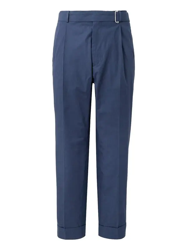 Officine Générale Hugo Straight-leg Cotton-poplin Trousers - Blue