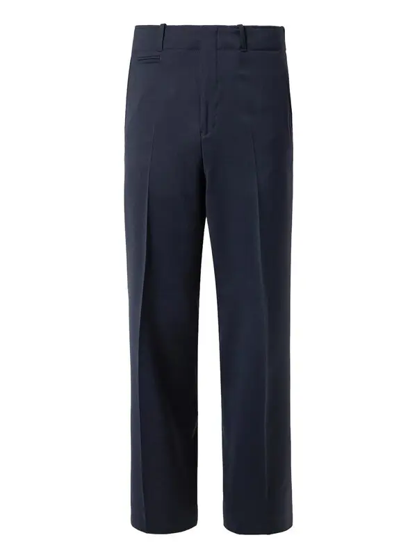 Mr P. Edward Straight-leg Wool Trousers - Blue