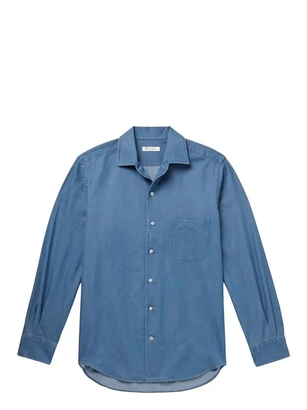 Loro Piana André Cotton-chambray Shirt - Blue