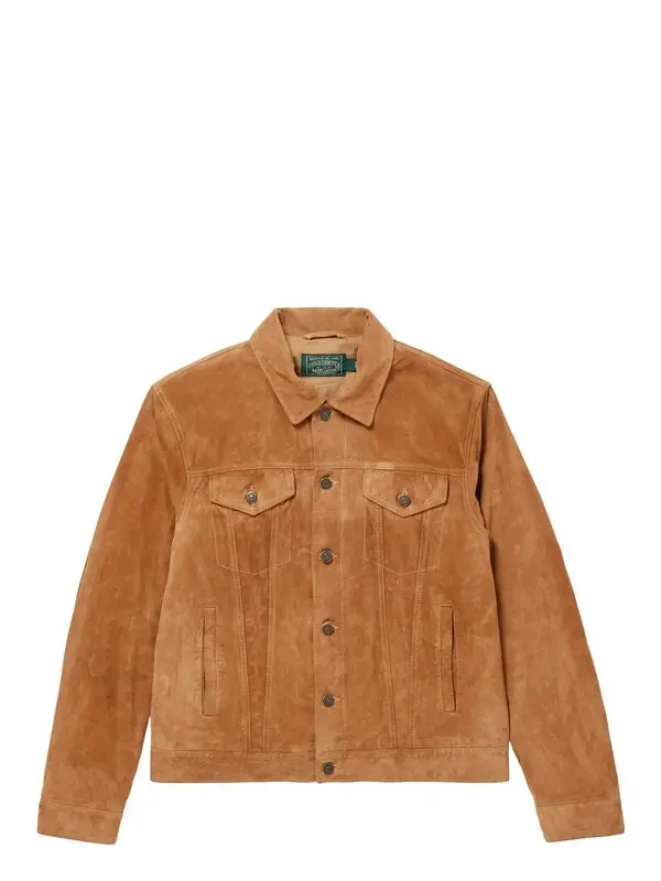 Ralph Lauren Country Logo-print Suede Jacket - Brown