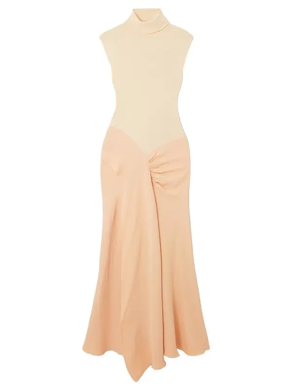 Victoria Beckham Asymmetric Draped Midi Dress - Orange
