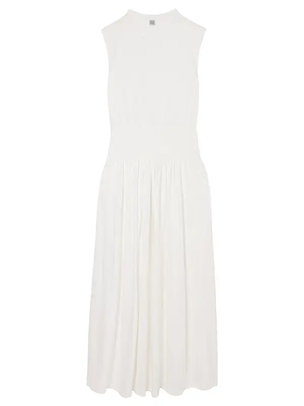 TOTEME Pleated Midi Dress - White