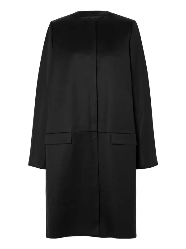 TOTEME Satin Longline Coat - Black