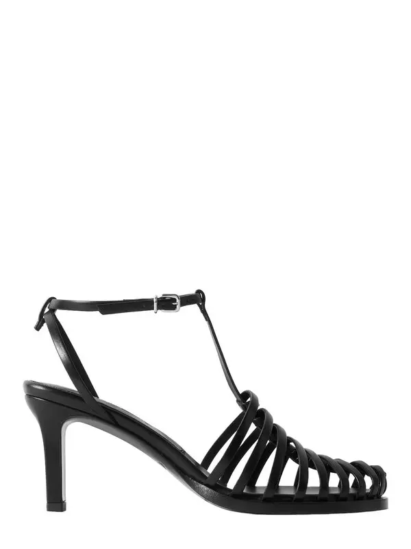 TOD'S Leather Caged Sandals - Black