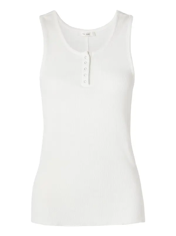 THE ROW Mansel Ribbed Cotton-blend Tank - White