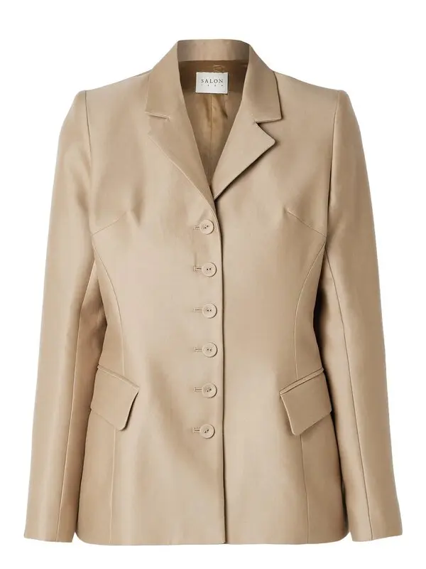 SALON 1884 Moro Cotton And Silk-blend Blazer - Neutrals