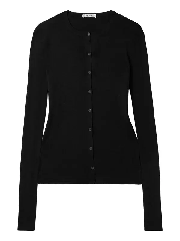 THE ROW Josette Silk Cardigan - Black