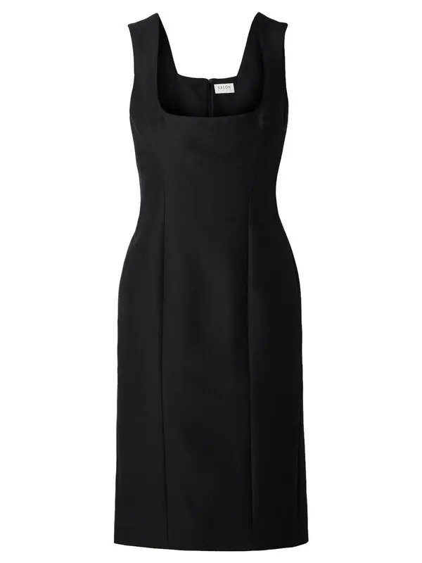 SALON 1884 Balestra Cotton And Silk-blend Midi Dress - Black