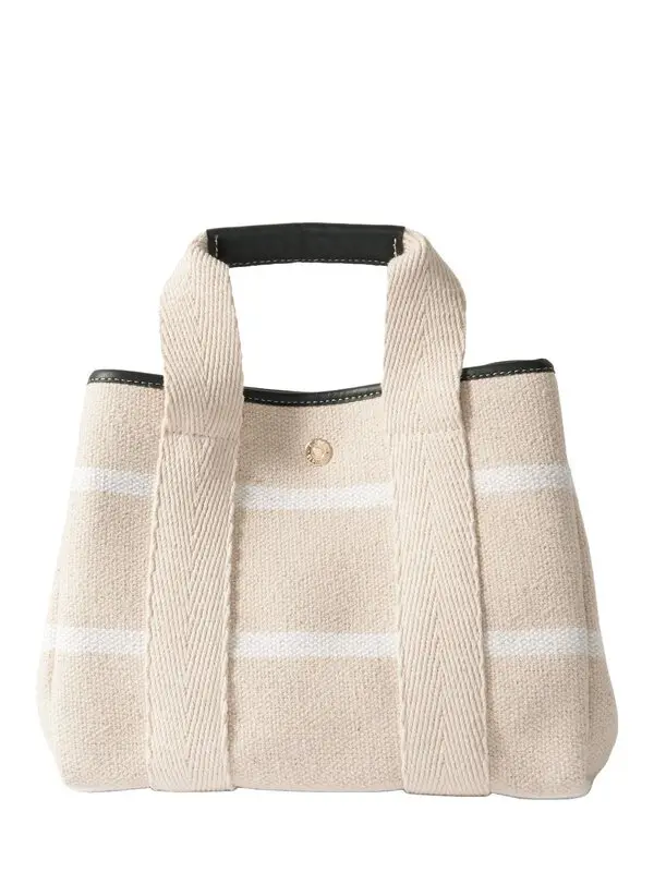 Rue De Verneuil Club Traversée Small Striped Canvas Tote - Neutrals