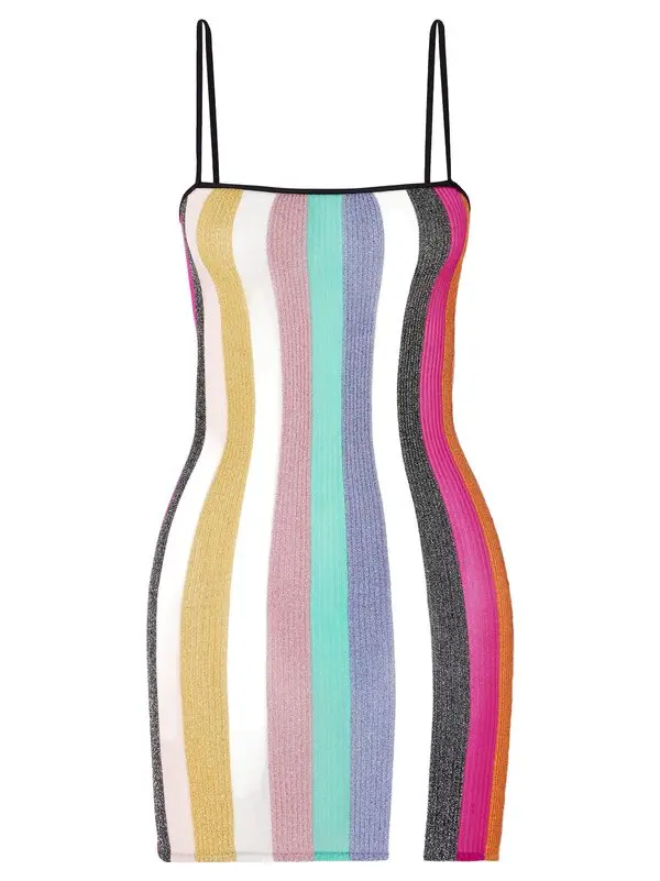 Missoni Striped Metallic Crochet-knit Mini Dress - Multi