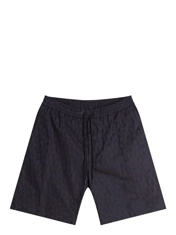 Moncler Cotton Monogram Jacquard Shorts - Navy