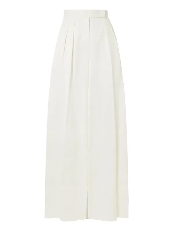 Max Mara Chenzia Pleated Wide-leg Pants - White