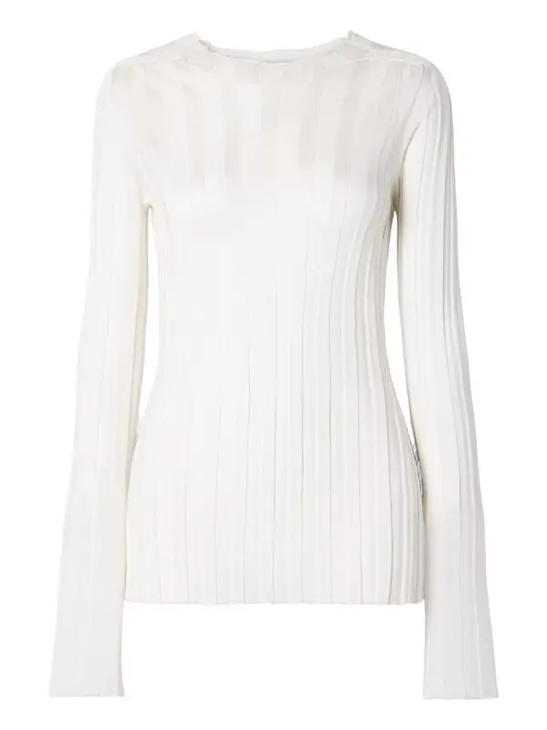Khaite Cosette Ribbed-knit Top - White