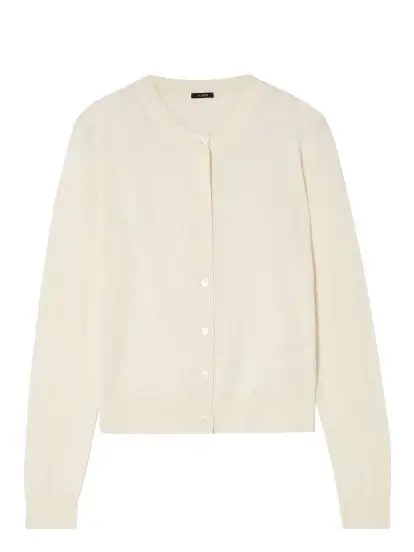 JOSEPH Cotton, Cashmere, And Silk-blend Cardigan - Ivory