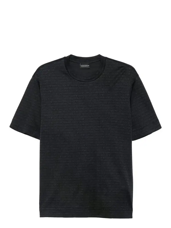 Emporio Armani Monogram-print T-shirt - Black