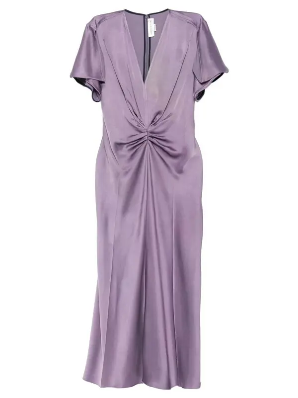 Victoria Beckham Satin Maxi Dress - Purple