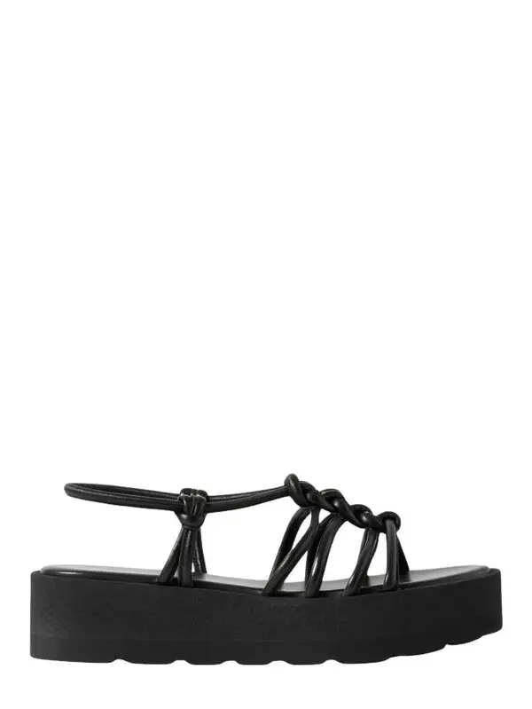 GIANVITO ROSSI Hebe 45 Knotted Leather Platform Sandals - Black