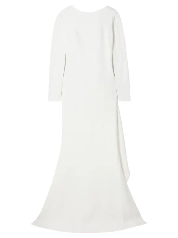 Elie Saab Draped Cady Gown - White