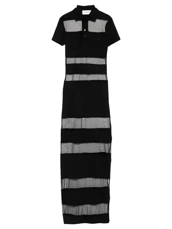 Coperni Striped Sheer Polo Dress - Black