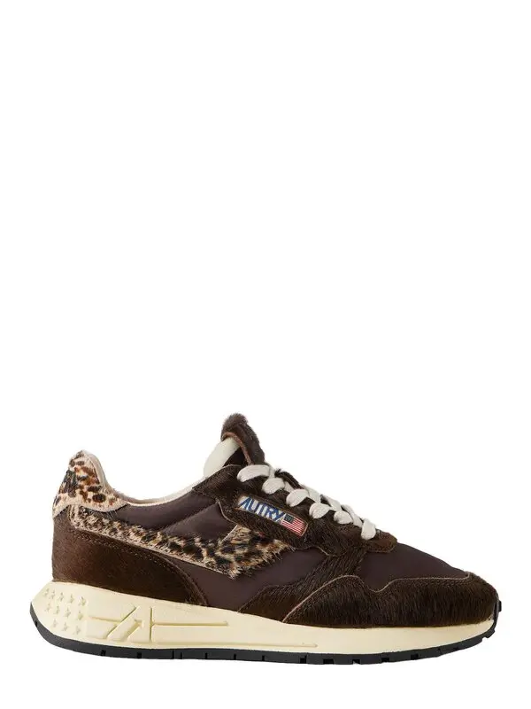 AUTRY Reelwind Low Leopard-print Calf Hair Sneakers - Animal Print