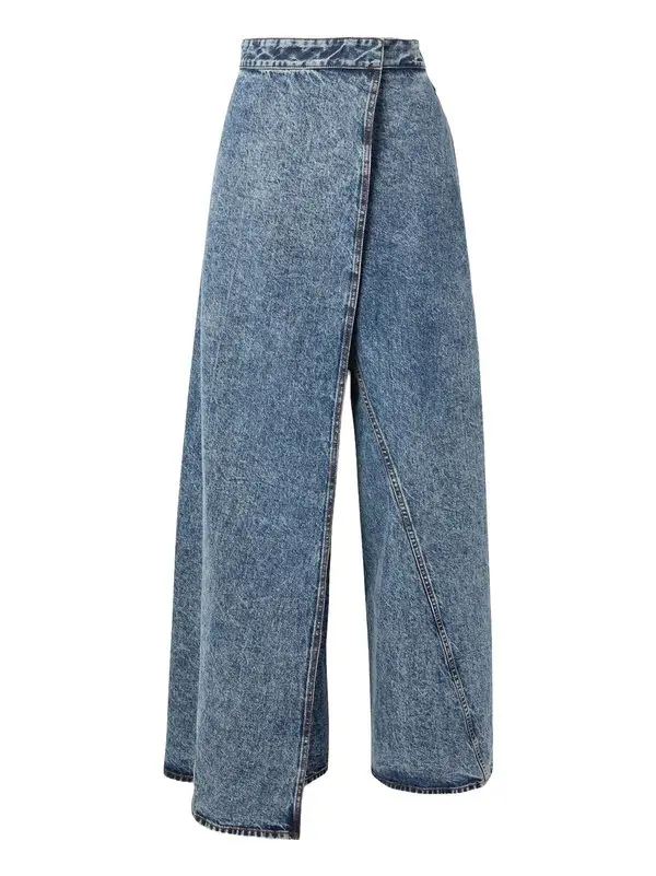 Alaïa Asymmetric Wide-leg Jeans - Blue