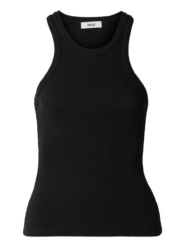 AGOLDE Rayne Ribbed Tank - Black