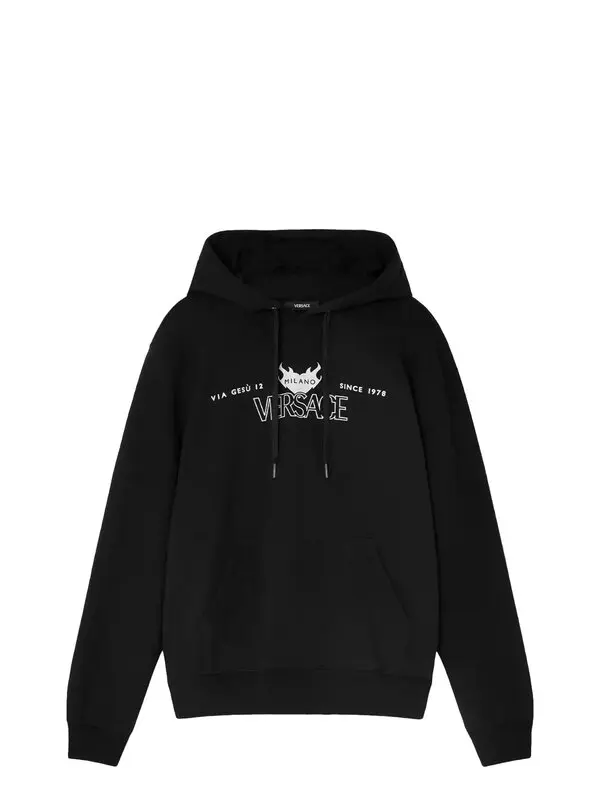 Versace Logo-print Hoodie - Black