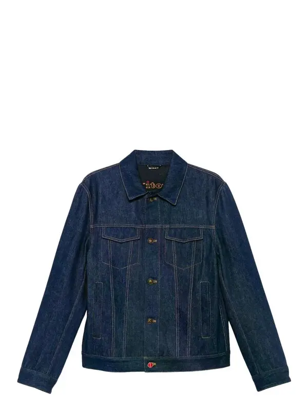 Kiton Denim Trucker Jacket - Blue