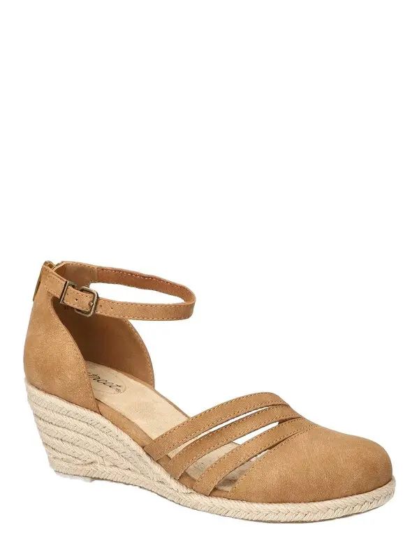 EASY WORKS BY EASY STREET Daytona Espadrille Platform Wedges - Tan