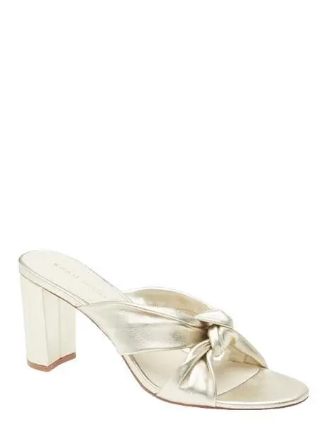 KOKO + PALENKI Paxton Metallic Leather Slide Sandal - Gold Metallic Leather