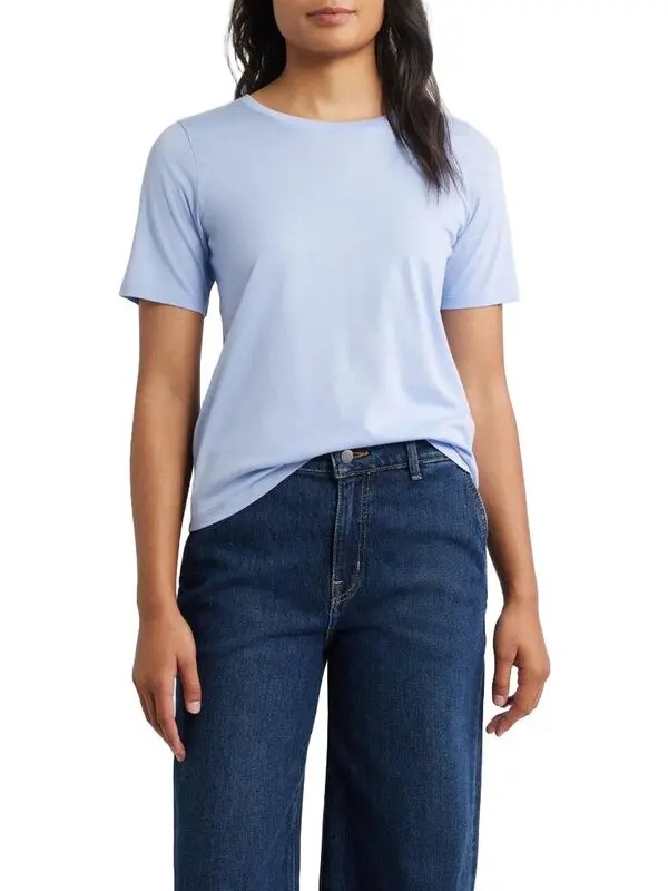 Eileen Fisher Crewneck Organic Cotton T-shirt - Ink