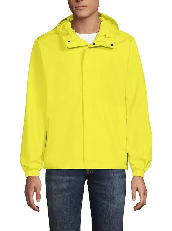 LANDS' END Waterproof Packable Rain Jacket - Limelight