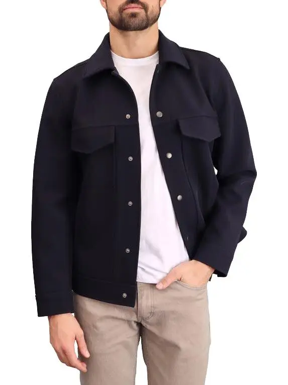 Bagatelle Double Face Performance Twill Trucker Jacket - Navy