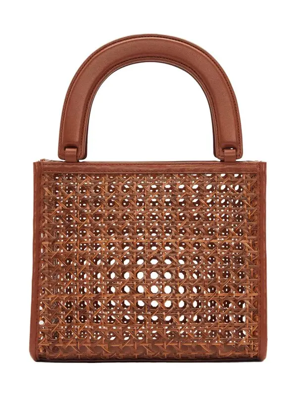 REFORMATION Emma Raffia Mini Bag - Brown