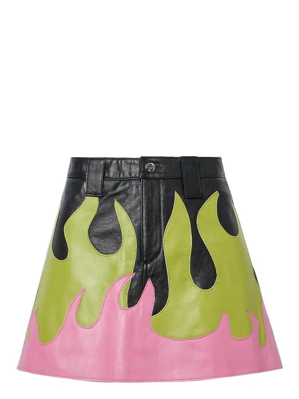 MARQUES' ALMEIDA Paneled Leather Mini Skirt - Black