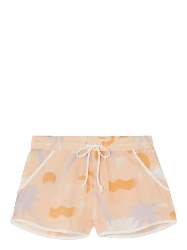 Paradised Hanna Printed Voile Shorts - Pastel Orange