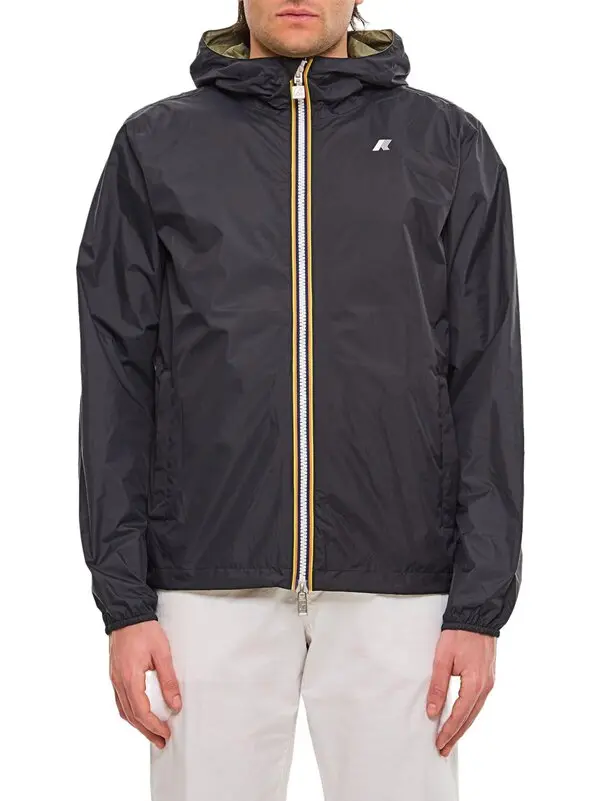 K-WAY Zip Up Hooded Jacket - Black