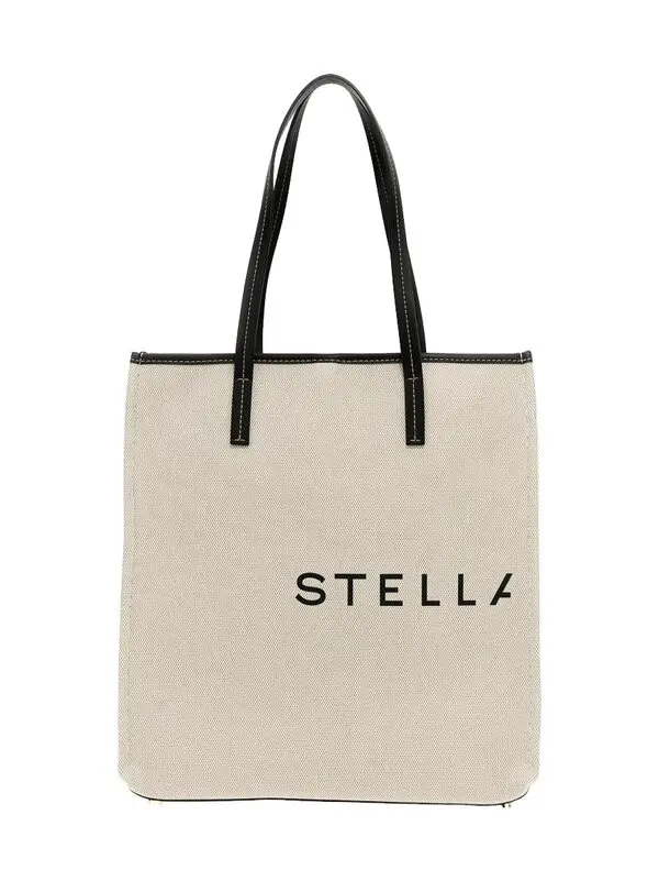 Stella McCartney Logo Canvas Tote - Beige